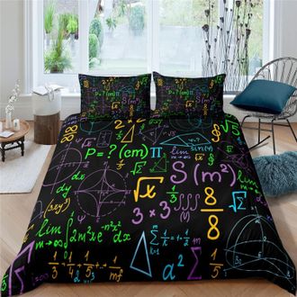 Generic Bettw&auml;sche 135x200 Mathematik Bettbezug 3D Druck Mathe-Themen Bettbez&uuml;ge Kuschelig Weich Mikrofaser Deckenbezug 135x200 cm mit Rei&szlig;verschluss + 2 Kiss
