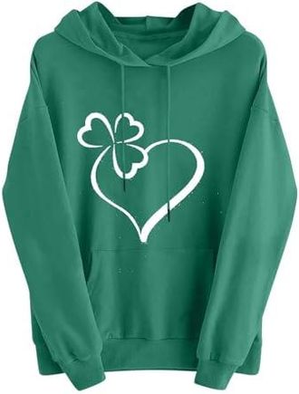 Generic Sweats &agrave; capuche pour femme, pull pour femme, pull &agrave; cordon de serrage avec poches et capuche, hauts &agrave; manches longues, pull d&eacute;contract&eacute; vert &agrave; capuch