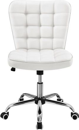 Yaheetech Yaheetech - Chaise de Bureau &agrave; Roulettes Chaise dOrdinateur en Similicuir avec Assise R&eacute;glable et Si&egrave;ge Dossier Rembourr&eacute;s D&eacute;tachables Blanc