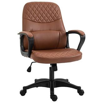 Vinsetto Fauteuil de bureau avec 2 points massants et port USB, en simili cuir marron avec hauteur r&eacute;glable, 59 x 63 x 92 - 101 cm