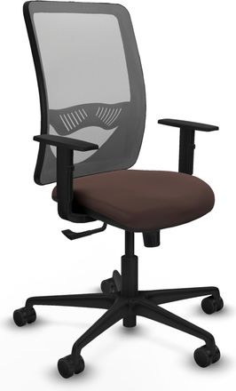 Piqueras y Crespo Computerstuhl Zulema mit 1D-Armen, h&ouml;henverstellbare Lendenwirbelst&uuml;tze, ausgestattet mit 3 Positionen und Schneideschaum, Grau/Dunkelbraun