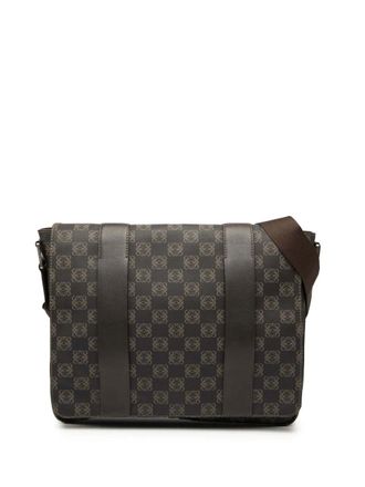 Loewe sac &agrave; bandouli&egrave;re en toile vernie &agrave; logo Anagram (2010-2025) - Marron