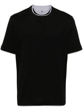 Brunello Cucinelli T-Shirt im Layering-Look - Schwarz
