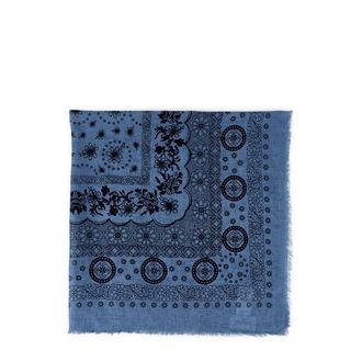 Saison 1865 Foulard imprim&eacute; fleuri &agrave; franges