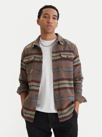 Rvca Hemd Dayshift 23A053505 Braun Regular Fit