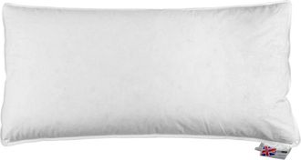 Homescapes mittelfestes Kopfkissen 40 x 80 cm, Federkissen mit Füllung aus 100% Entenfedern, Responsible-Down-Standard- und Oeko-Tex-Zertifiziert, Bezug aus 100%