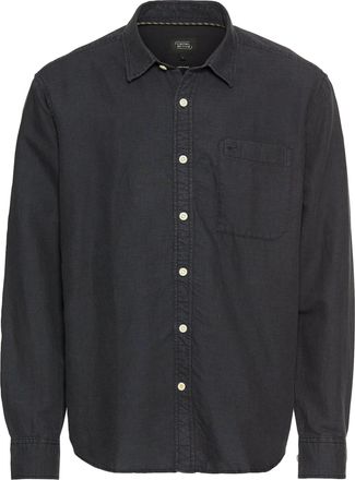 Camel Active Herren Langarm-Leinenhemd mit Soft-Wash-Veredelung Dunkelblau, Menswear-XL