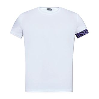 Dsquared2 Homme, Tops, Blanc, Taille: XL T-shirt de lingerie avec encolure ronde