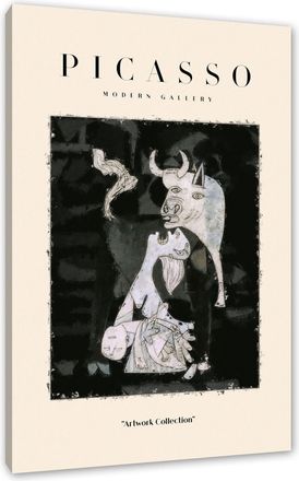 Pixxprint Picasso Art Collection - Ausschnitt Guernica I als, Gr&ouml;&szlig;e: 60x40cm, Leinwandbild, fertig gespannt, Wandbild, Dekoration, Kunstdruck, kein Poster