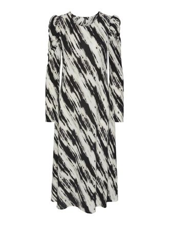 Pieces Damen Pcjona Ls Midi Dress Bc, Cloud Dancer, M