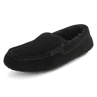 Polar Hommes Moccasins Australien Daim Peau Mouton Maison Fourrure Chaussons - BLK42 - AYC0252