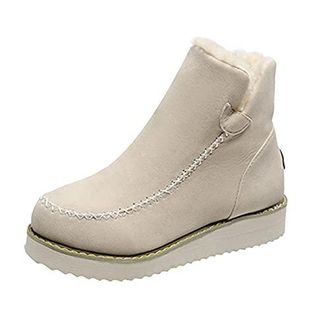 Generic Bottes de neige pour femme - Doubl&eacute;es - Chaudes - Semelle &eacute;paisse - Thermiques - Antid&eacute;rapantes - Confortable - Coupe large - Chaussures de randonn&eacute;e 