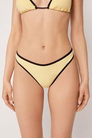 Calzedonia Brasilianischer Bikini-slip Mit Kontrastpaspel Schwarz