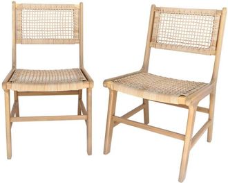 Sweeek Sweeek - 2er Set Gartenstühle aus Holz und Geflecht