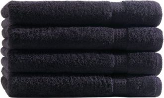 Top Fuel Fashion 4er Pack Gästetuch Elegance 18045 Handtuch 30x50 cm Frottier Baumwolle schwarz (schwarz)