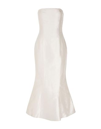 8 by YOOX SILK-SHANTUNG BANDEAU FLARED MIDI DRESS