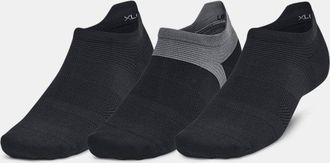 Under Armour ArmourDry Run Lite Füßlinge im 3er-Pack, unisex Schwarz / Schwarz / Reflektierend XL