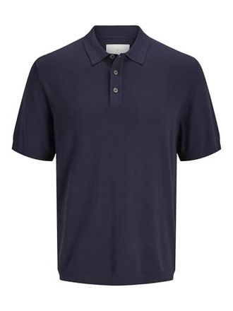 Jack & Jones Polo uni Jprccwilliam Knit SS Sn pour Homme, Bleu, XL