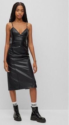 HUGO BOSS Hugo Kleid aus Kunstleder Kabarelle-1 50493523 Schwarz Regular Fit