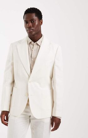 Asos Veste de costume ajust&eacute;e en lin m&eacute;lang&eacute; &agrave; assortir - Cr&egrave;me-Blanc