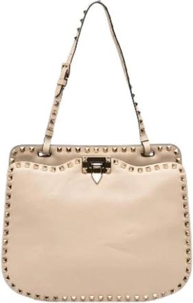 Valentino Sac bandouli&egrave;re en cuir clout&eacute; Pre-owned - Femme - Pre-owned - Beige - Taille: ONE Size