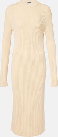 Jil Sander Midikleid aus Wolle und Baumwolle