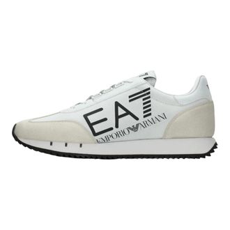 Emporio Armani Baskets en tissu avec empi&egrave;cements en daim - Homme - Chaussures - Blanc - Taille: 42 EU