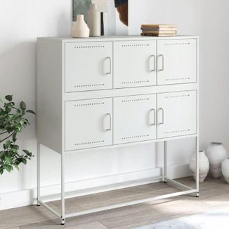 vidaXL Sideboard Wei&szlig; 100,5x39x107 cm Stahl - Vidaxl