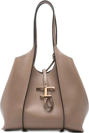 Tod's Femme, Sacs, Beige, Taille: ONE Size T Timeless Small Shopping Bag