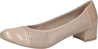 Caprice Damen Pumps mit Lochmuster Kleiner Absatz, Beige (Beige Comb), 36.5 EU