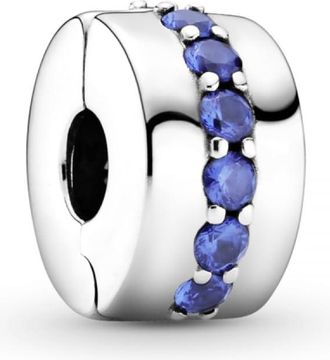 Pandora Clip / Stopper Blauer leuchtender Pfad silber/blau, Zirkonia 791972C01
