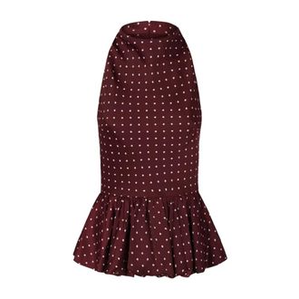 Rotate Rotate Birger Christensen, Femme, Robes, Rouge, Taille: 36 FR Dot Peplum Halterneck