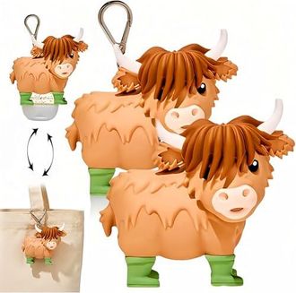 Generic Porte-cl&eacute;s en forme de vache Highland - Distributeur de savon d&eacute;coratif rechargeable pour sacs, 2 pi&egrave;ces., taille unique