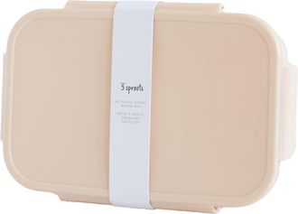 3 Sprouts Bento Box f&uuml;r Kinder - Brotdose mit F&auml;chern, Lunchbox f&uuml;r Schule und Kindergarten - Box aus recyceltem Kunststoff f&uuml;r Kinder - Sand
