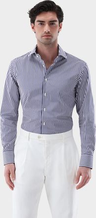 van Laack Gestreiftes Hemd aus Popeline mit Haifischkragen