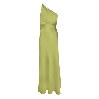Blanca Vita Femme, Robes, Vert, Taille: 42 FR Robe verte en satin &agrave; une &eacute;paule