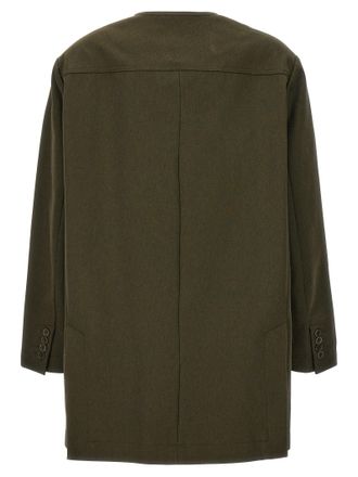 Max Mara Womens Bicolor Cotton Full-Length Jacket Clothing