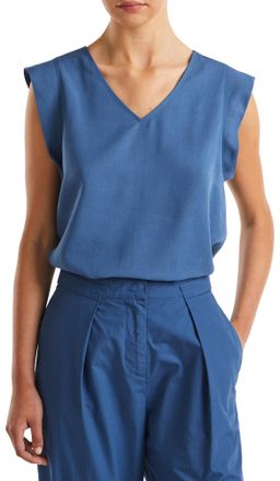 Benetton Damen Blusa 5enbdq08j Hemd, blau, X-Small
