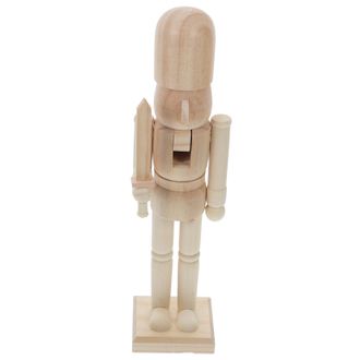 Garneck Marionettenk&ouml;nigsoldat Dekoration Ornamente unlackierter Nussknacker Heimwerken T&uuml;r Dekorativ DIY Leere Nussknackerpuppe aus Holz Nussknacker aus Holz