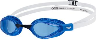 Arena Unisex Erwachsene Air Sonic Schwimmbrille f&uuml;r M&auml;nner und Frauen, Wettkampfschwimmer, kleine Passform, breite, spiegelfreie Gl&auml;ser, Blau/Blau
