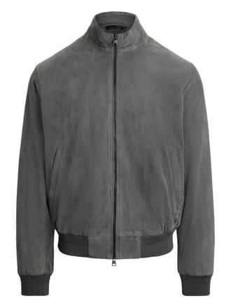 Polo Ralph Lauren veste bomber &agrave; ourlet c&ocirc;tel&eacute; - Gris
