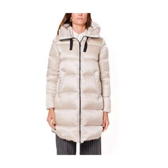 Bomboogie Femme, Manteaux, Beige, Taille: 44 FR Manteau Long dHiver avec Col Enveloppant