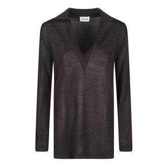P.A.R.O.S.H. Babygirl V Neck Sweater - - Knitwear - Damen - Braun - M