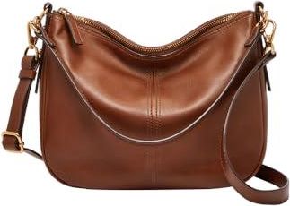 Fossil Sac pour femmes Jolie, Cuir éco/polyuréthane garniture croisée marron 27.9 cm L x 7.6 cm l x 20.3 cm H ZB7716200