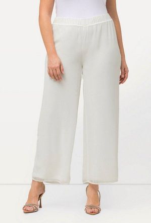 Ulla Popken Schlupfhose Chiffonhose doppellagig weites Bein Elastikbund