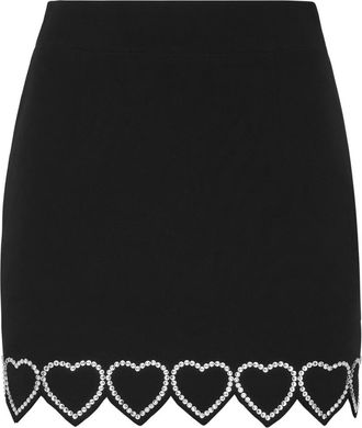 Philipp Plein Femme, Jupes, Noir, Taille: 40 FR Mini Jupe Coeur