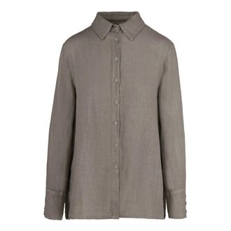 Bomboogie Femme, Blouses et Chemises, Beige, Taille: 40 FR Chemise en lin avec col