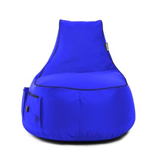 BuBiBag Gaming Sitzsack zum Zocken mit -Anschluss & Taschen, Halterung, Gamer Sessel f&uuml;r Kinder und Erwachsene, Beanbag Indoor und Outdoor - JokerBag (Blau)