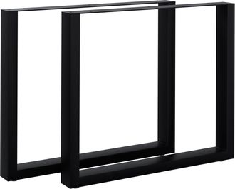 Clp Tischbeine Metall schwarz 2er Set Ilkan, Tischkufen Set f&uuml;r DIY-Esstisch, Tischgestell pulverbeschichtet bis 400 kg belastbar, Farbe:schwarz, Gr&ouml;&szlig;e:80