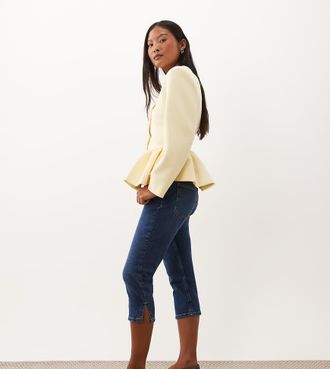 Miss Selfridge blazer corset &agrave; basque jaune beurre